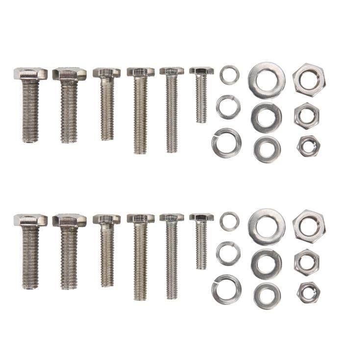 JIN-Tbest Jeu de vis 475 pièces 304 vis en acier inoxydable boulons hexagonaux écrous joint M4 ...