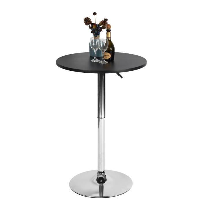 HOMYLIN Table de bar design scandinave ronde noir - Cdiscount Maison