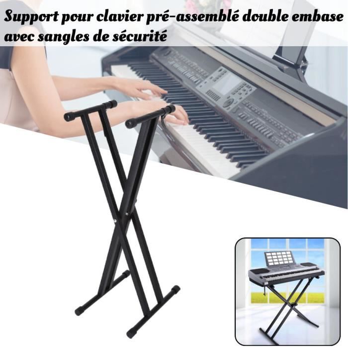 Support pour clavier pré-assemblé double embase en forme X ...