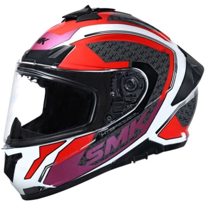 Casque moto intégral SMK typhoon rd1 - blanc/rouge - XL - Cdiscount Auto