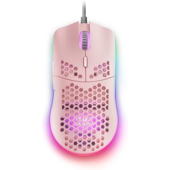 Mars Gaming Mmax Rose, Souris Ultralight 69G, Rgb 12400 Dpi, Câble Flex ...