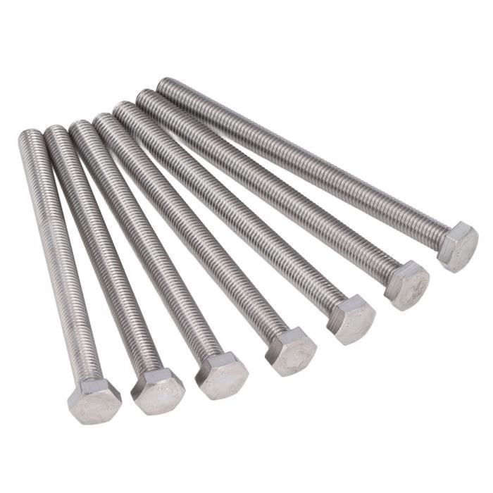 20 pièces boulon hexagonal filetage grossier vis boulons entièrement filetés acier inoxydable A2 ...