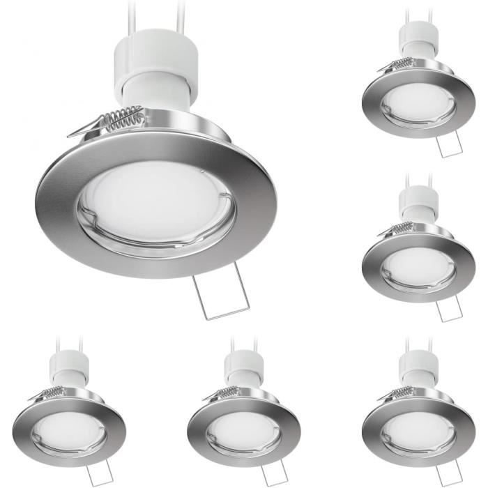 Spot Encastré Au Plafond Fere Cadre D'Encastrement Chromé Mat Gu10 ...