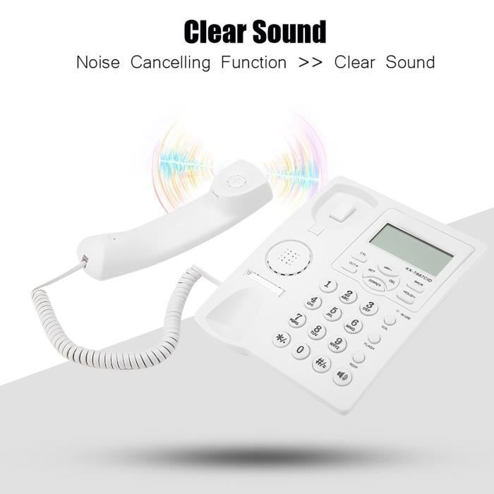 Téléphone filaire avec identification de l'appelant Téléphone filaire avec haut-parleur ...