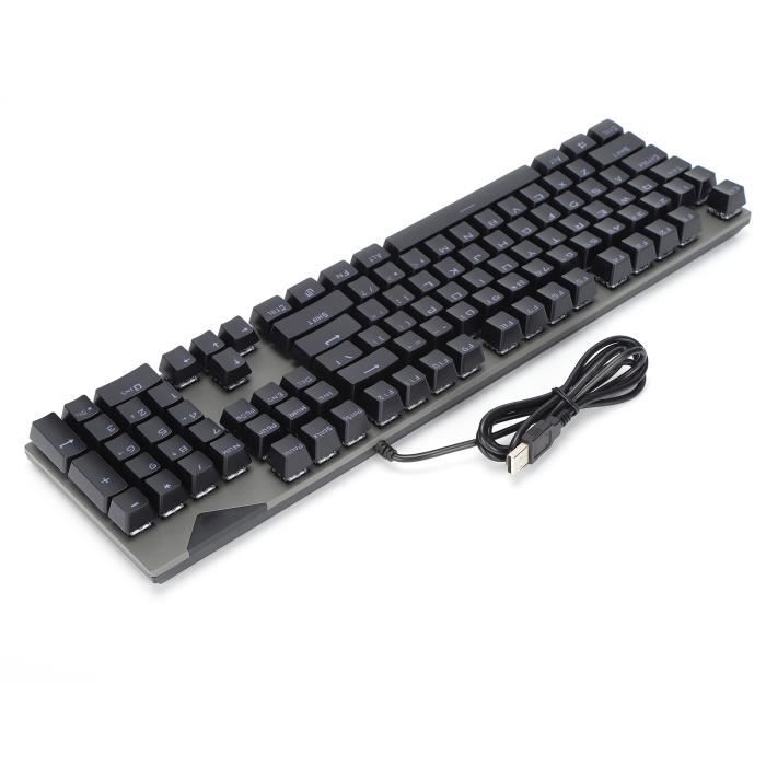 HURRISE Clavier de jeu Clavier mécanique rétro-éclairé de jeu filaire ...