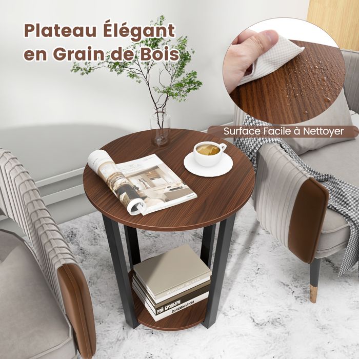 Table Basse Ronde Blanche Tables D'appoint à Roulettes, Table Basse ...