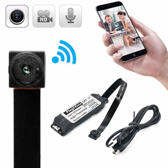 Mini Caméra Espion Wifi HD 1080P Détection de Mouvement Smartphone ...