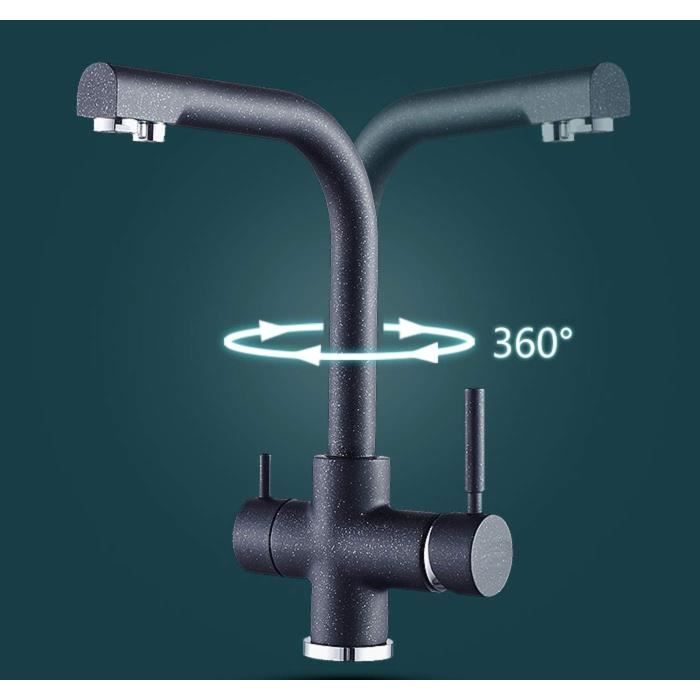 Mitigeur Cuisine 3 Voies Osmose 360° Rotatif Pour Évier Mitigeur ...