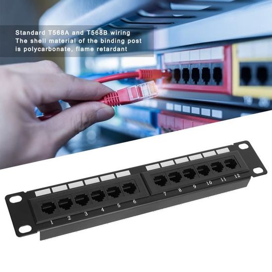Rack de câbles 12 ports 12-port cable holder, plastic RJ45 cable tie 5 ...