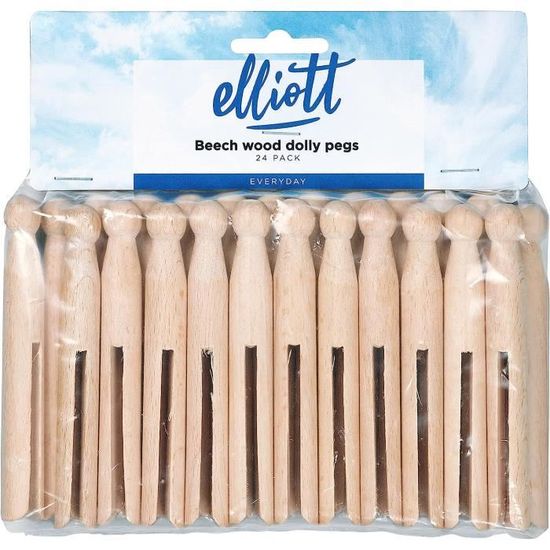Elliott Emporium Paquet de 24 Pinces à Linge eois Traditionnelles154 ...