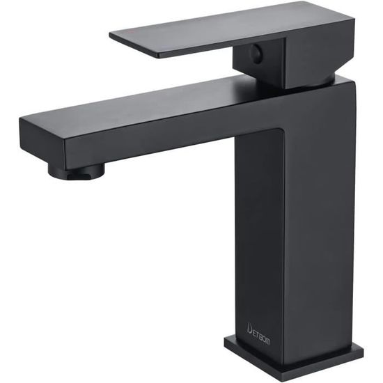 Robinet Salle Bain Noir, Mitigeur Lavabo Carré Robinet Lave Main Eau ...