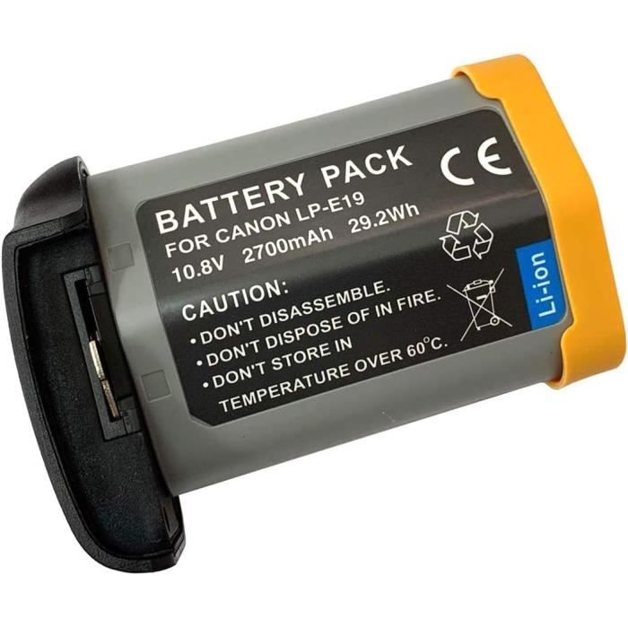 10.8V 2700mAh 29.2Wh LP-E19 Remplacement Batterie pour Canon EOS 1DX ...