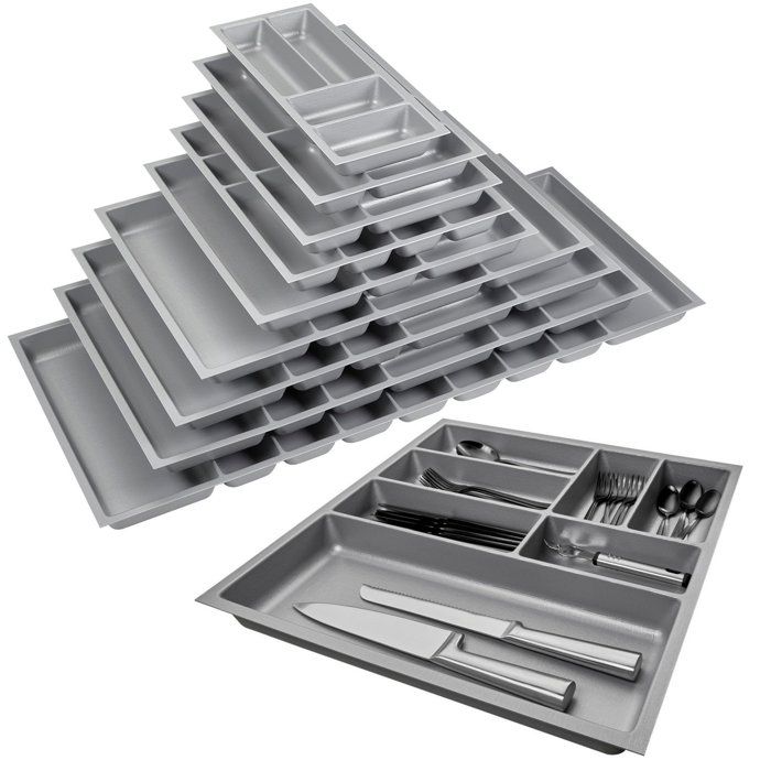 ORGA-BOX 2 Range-couverts Profondeur : 461 x Largeur : 509 mm gris ...