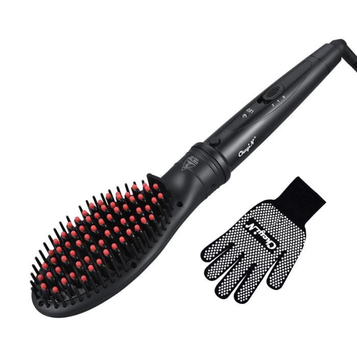 Brosse à cheveux professionnelle, fer à friser électrique en céramique ...