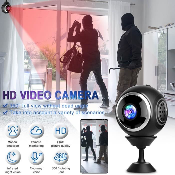 Caméra Surveillance Wifi Mini Caméra Wifi Sans Fil 720P Avec Vidéo En ...