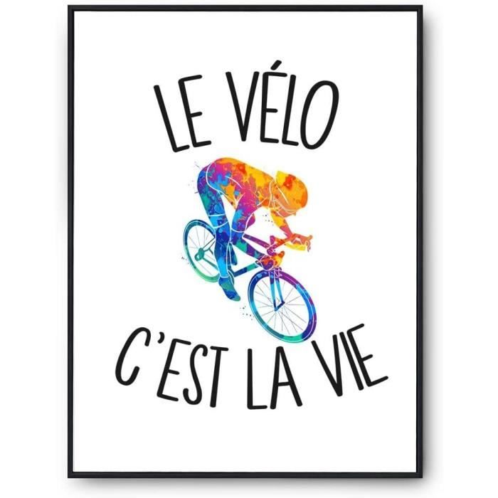 Affiche Vélo C'Est La Vie Cyclisme | Poster Tableau Sport Humour Pour ...
