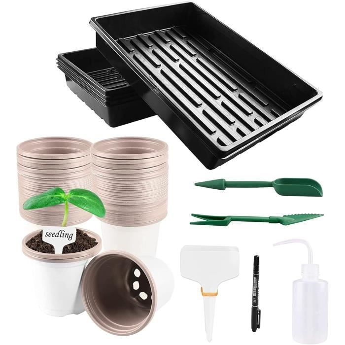 Pots De Fleurs Pépinières En Plastique Avec Culture Plateau Outils, 9 ...