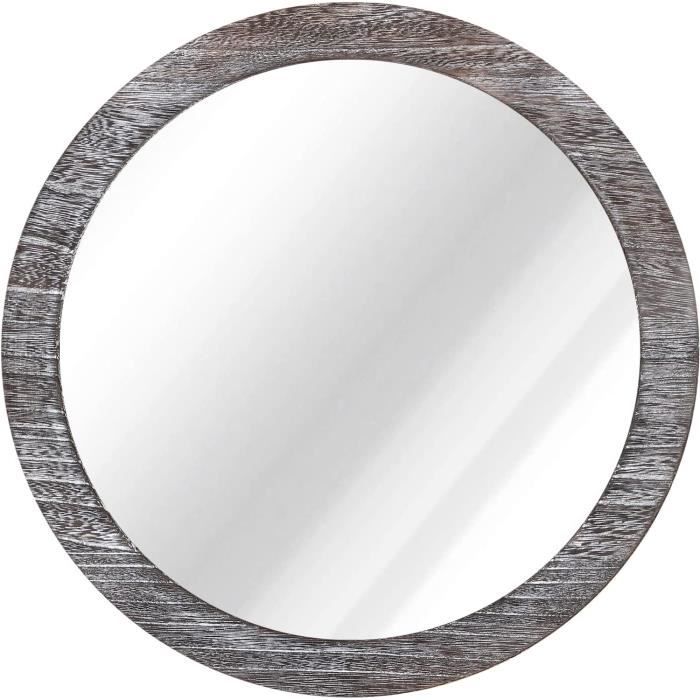 Miroir mural rond rustique 50 cm pour décoration de la maison - Miroir ...