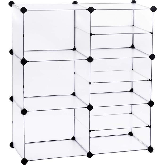 AJW-Meuble de Rangement modulable Étagère en Plastique Assemblage ...