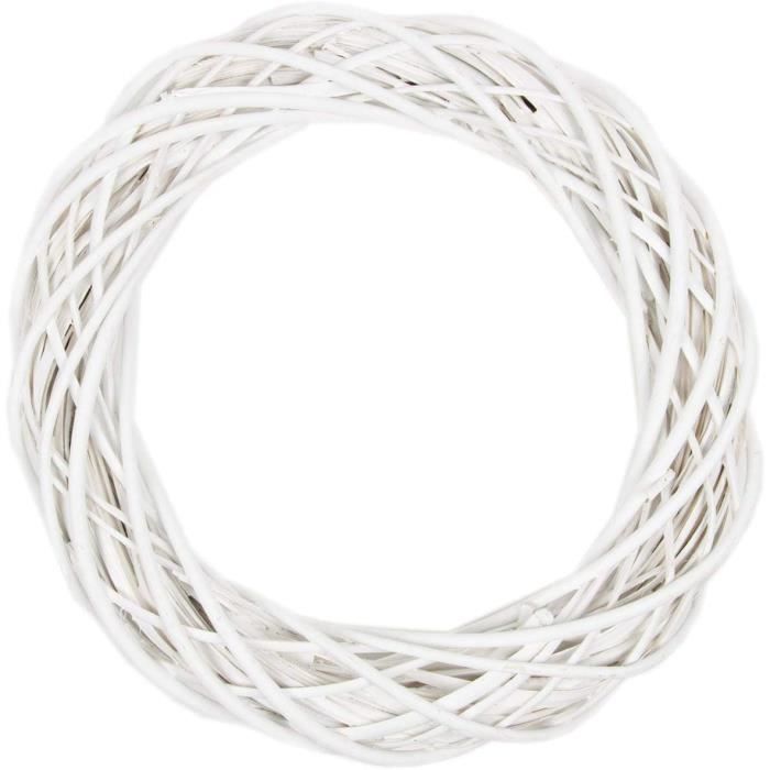 Couronnes décoratives Weiden Couronne Couronne en osier blanc 35 x 8 cm ...
