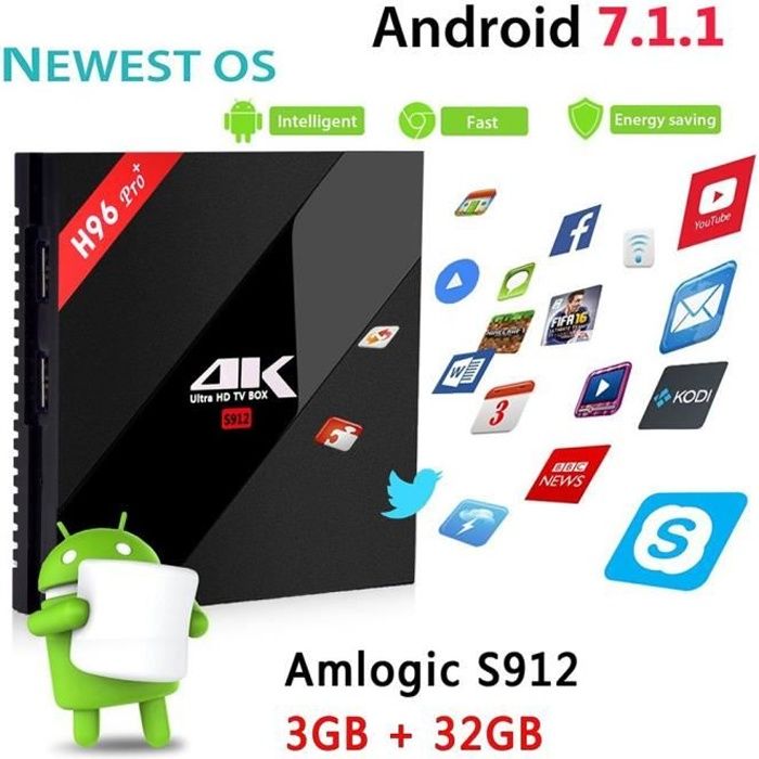 H96 Pro Plus box multimedia - - android 7.1 TV Box 3g ram + 32g rom ...