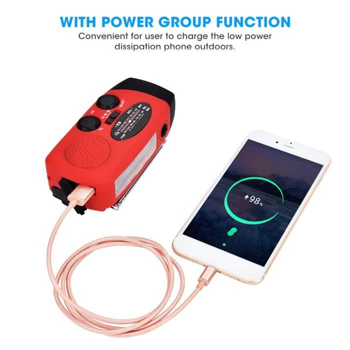 Radio de charge solaire Hand start Generate electric solar charging ...