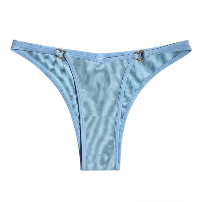 String de sous-vêtements féminins sans trace, string de tentation transparent sexy tailleM Bleu ...