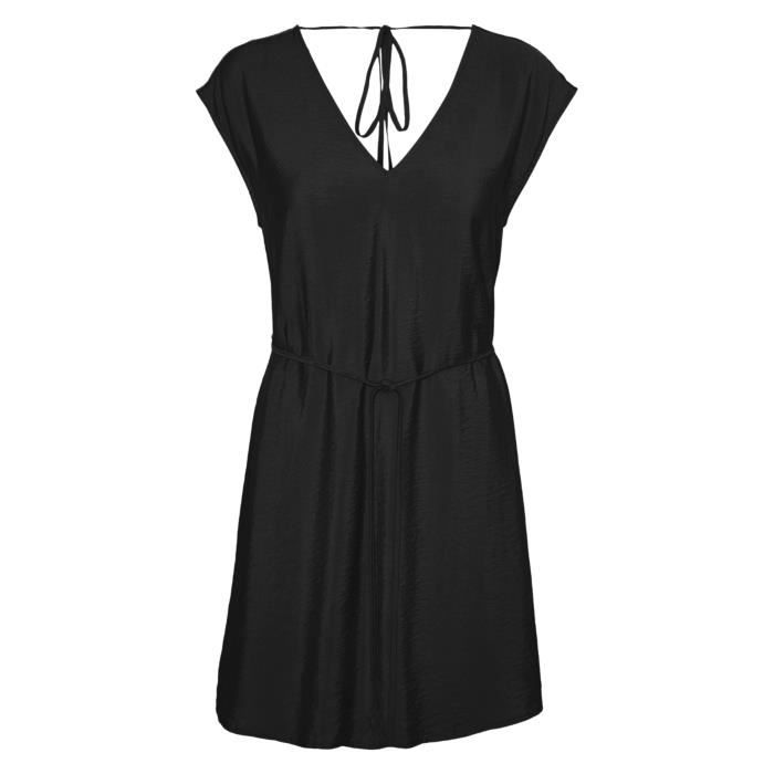 Robe courte Vero Moda noir - Femme - Sans Manches - Col v Noire - Cdiscount Prêt-à-Porter