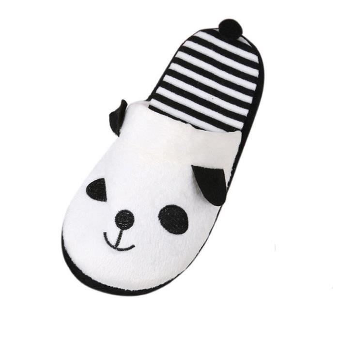 Belle Cartoon Panda Home sol souple Stripe Chaussons Chaussures Femmes ...