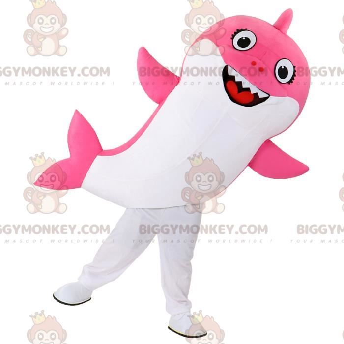 Costume de mascotte BIGGYMONKEY™ de requin rose souriant - Cdiscount ...