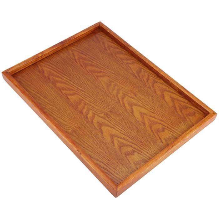 SALALIS Plateau en bois Plateau à thé en bois rectangle assiette de ...