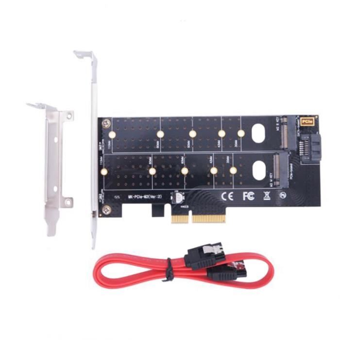 Carte Adaptateur M.2 NVMe SSD NGFF Vers PCIE X4 M Key plus B Key Carte à Double Interface ...