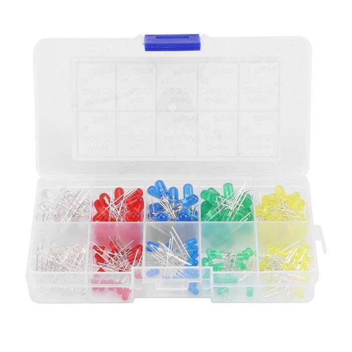 200 Pièces 3Mm 5Mm Composant Led Protoboard Émettant Des Diodes Led Kit ...