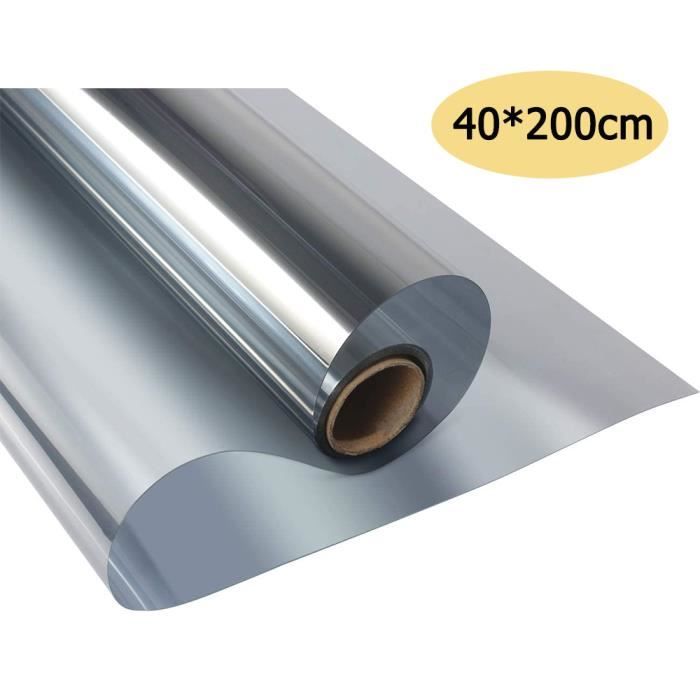 Film Miroir Fenêtre, 40 * 200cm sans Tain à Sens Unique Auto-Adhésif Protection de Solaire Anti ...