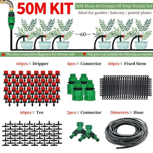 Arrosage automatique,50M Watering Kit--Système'irrigation goutte à ...