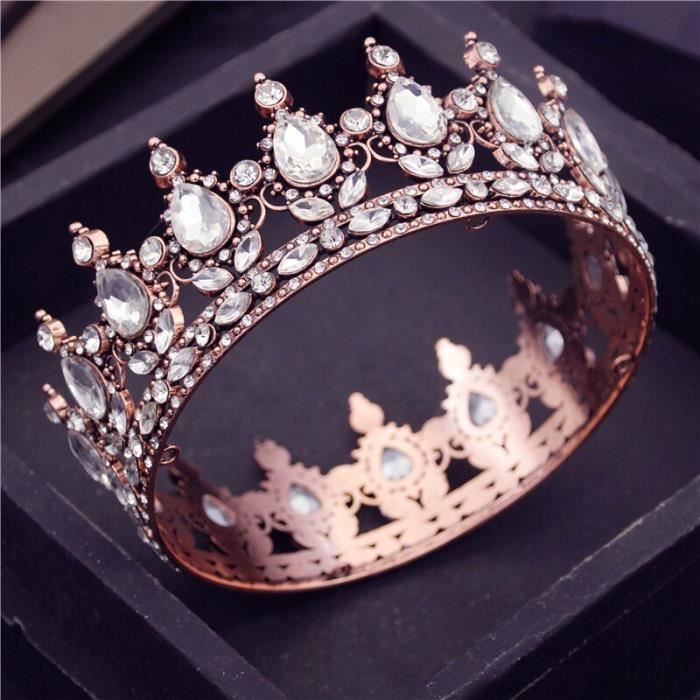 Vintage White -Couronne de mariée en or violet pour femmes,accessoires ...