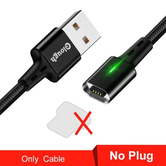 Black cable No plug-2m -câble magnétique usb Micro et Type c pour ...