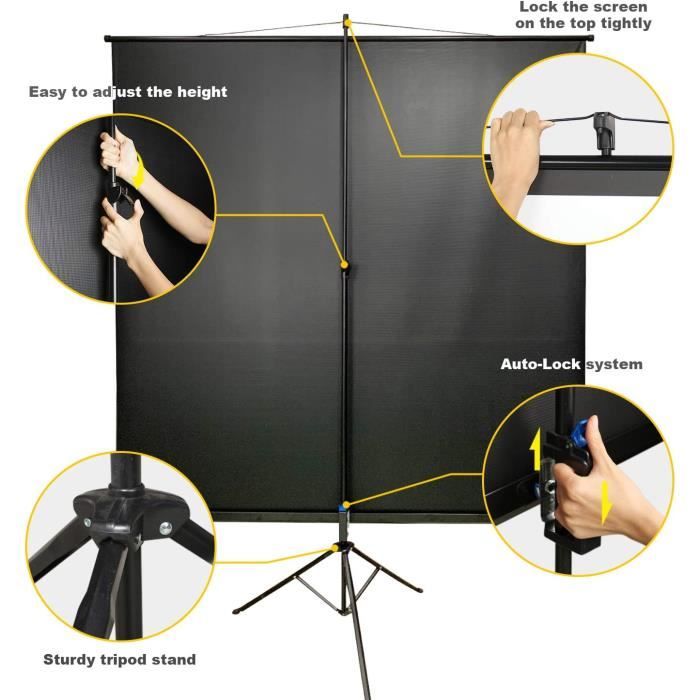 Écran De Projection Sur Pied 105 Pouces, Portable Pliable, Écran Pour ...
