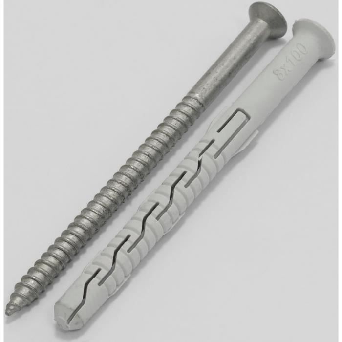 C67119 - Lot De 20 Chevilles En Plastique Ø8X100 Mm À Collerette ...