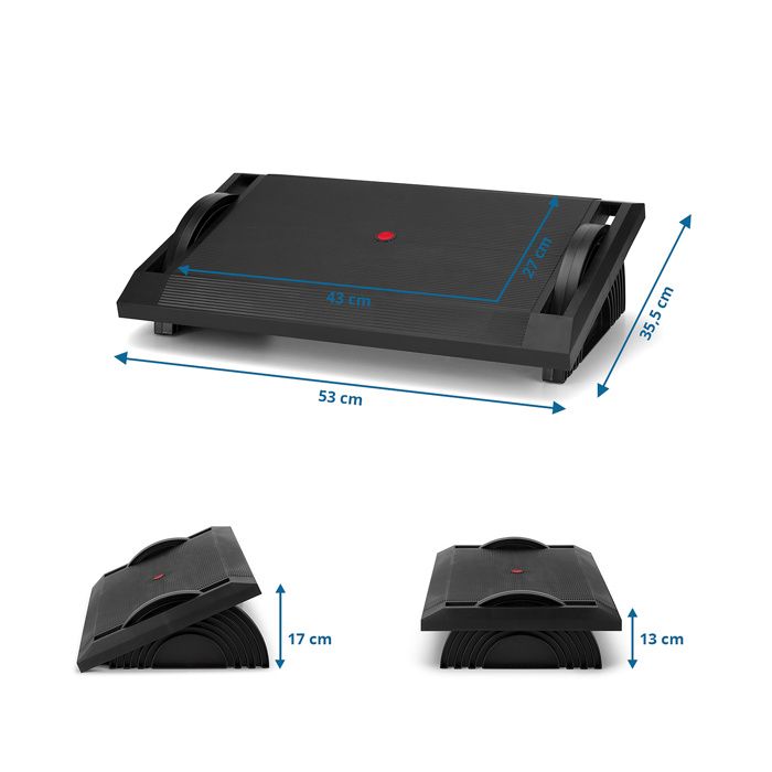 Repose-pieds - hjh OFFICE - PODI I - Noir - Plastique - Cdiscount Maison
