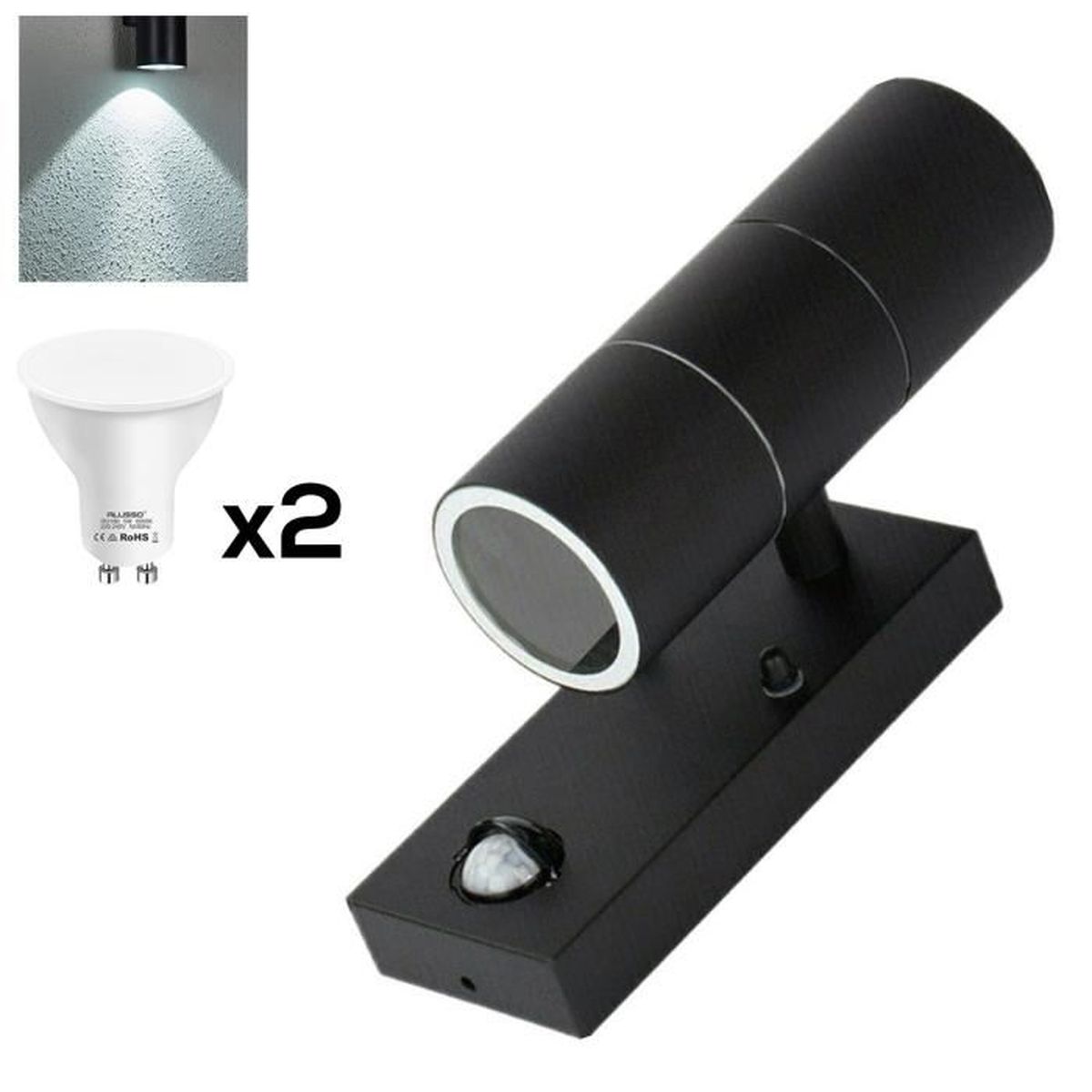 Alusso Pir Détecteur De Mouvement Applique Murale Extérieur Ip65
