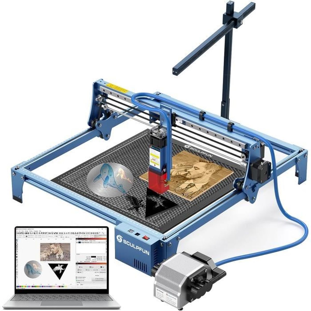 SCULPFUN S10 Machine à Graver laser 10W avec caméra CAM500 Lightburn ...