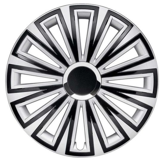 Enjoliveurs de roue 15 pouces silver-black pour Citroen Ford Lancia ...
