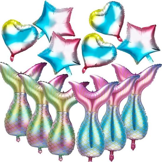 Lot De 12 Ballons En Forme De Queue De Mer En Forme De Coquillage ...