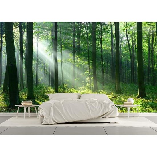 Papier Peint Soie Panoramique 3D Forêt Trompe l'oeil,350x250cm Poster ...