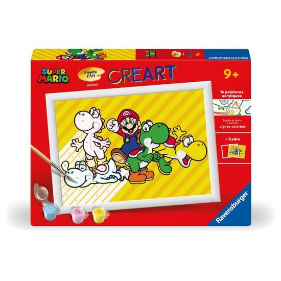 CreArt Kids 18x24cm Super Mario, Kit de peinture par numéros Numéro d ...