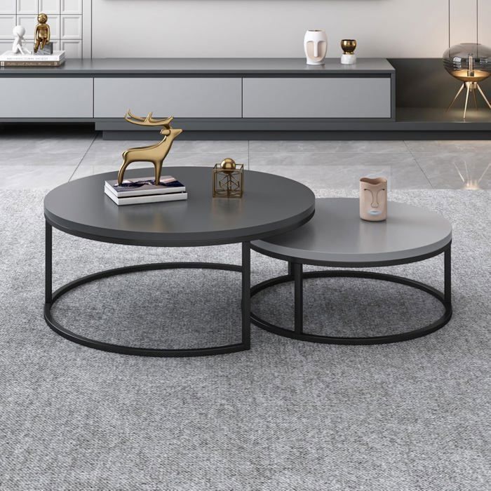 Table basse ronde Tables basses Table de salon ronde Coffee Table 2 ...