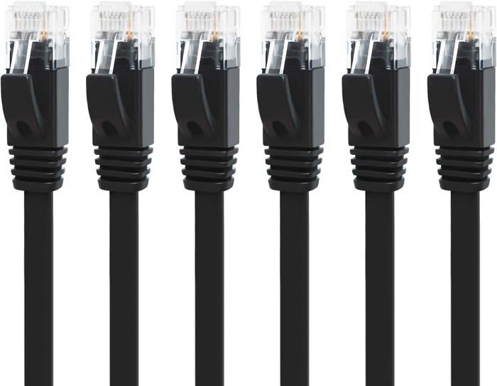 Yauhody Cat 6 Câble Ethernet 1M 6 Pièces, RJ45 Câble Réseau Plat 1Gbps ...