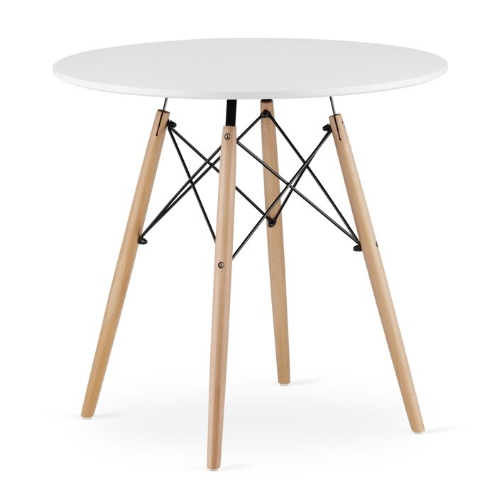 Table ronde scandinave JUST HOME INFININTY 80 x 80 x 72 cm blanche ...