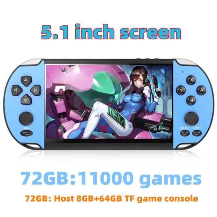 5.1 Bleu 72G-Console De Jeux Rétro Avec 4.3 Jeux Intégrés, 11000 Pouces, Couleurs Froides ...